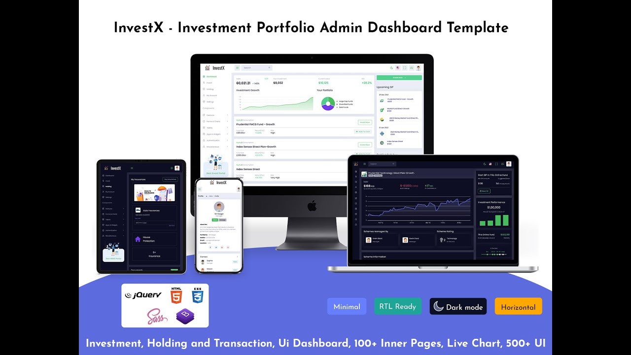 Investment Portfolio Admin Dashboard Template with UI Framework - YouTube