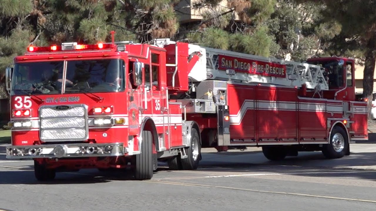 San Diego Fire & Falck Responding (Station 35) - YouTube