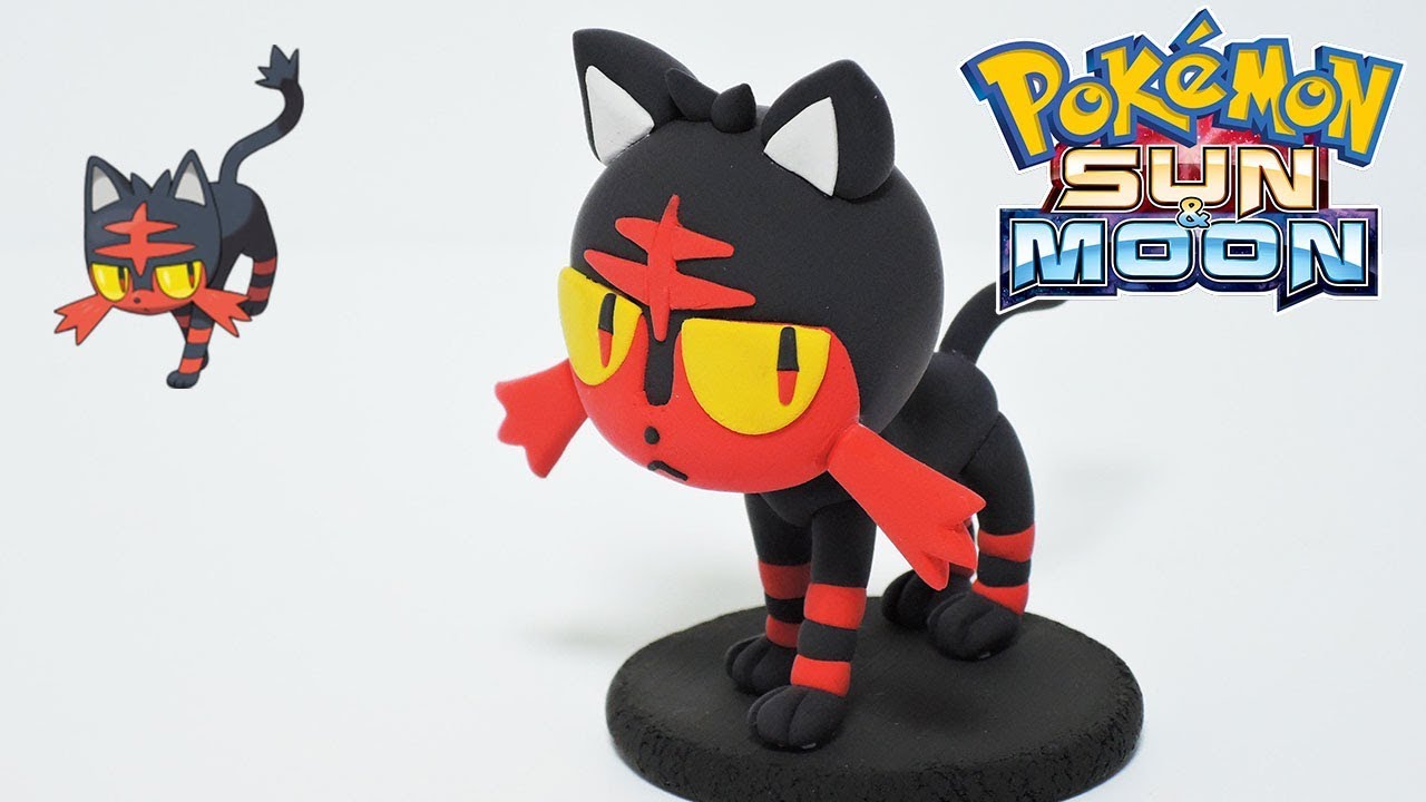 Sculpting Litten cute Fire-type Pokémon in Clay - YouTube