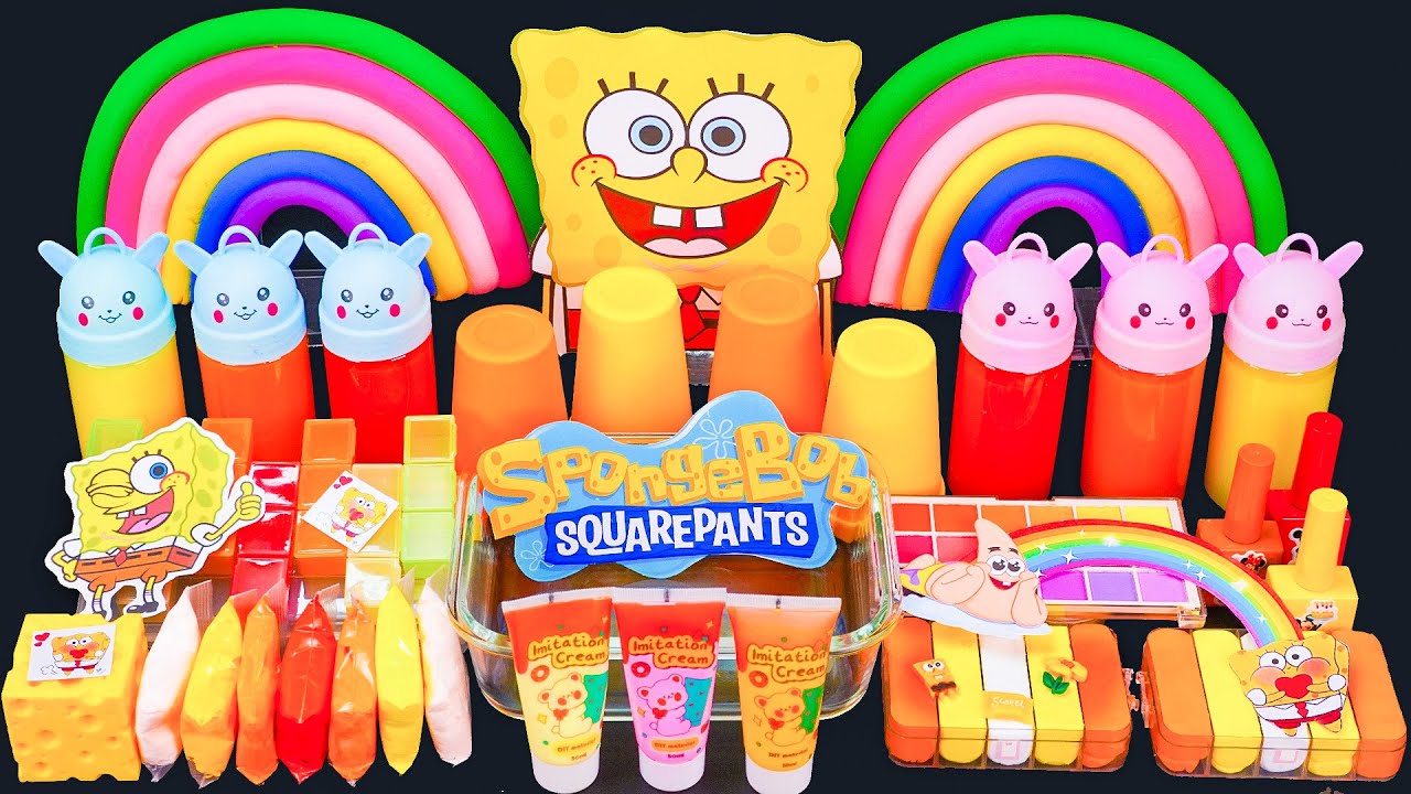 Slime Mixing Random With Piping Bags | Sponge BOB Slime Mixing ...