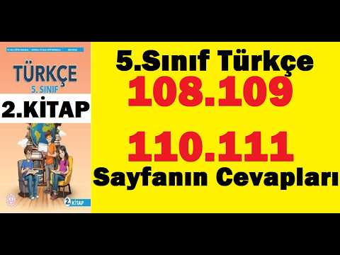 5.sınıf türkçe 2.kitap sayfa 108 109 110 111 cevapları pdf çözümleri meb yayınları