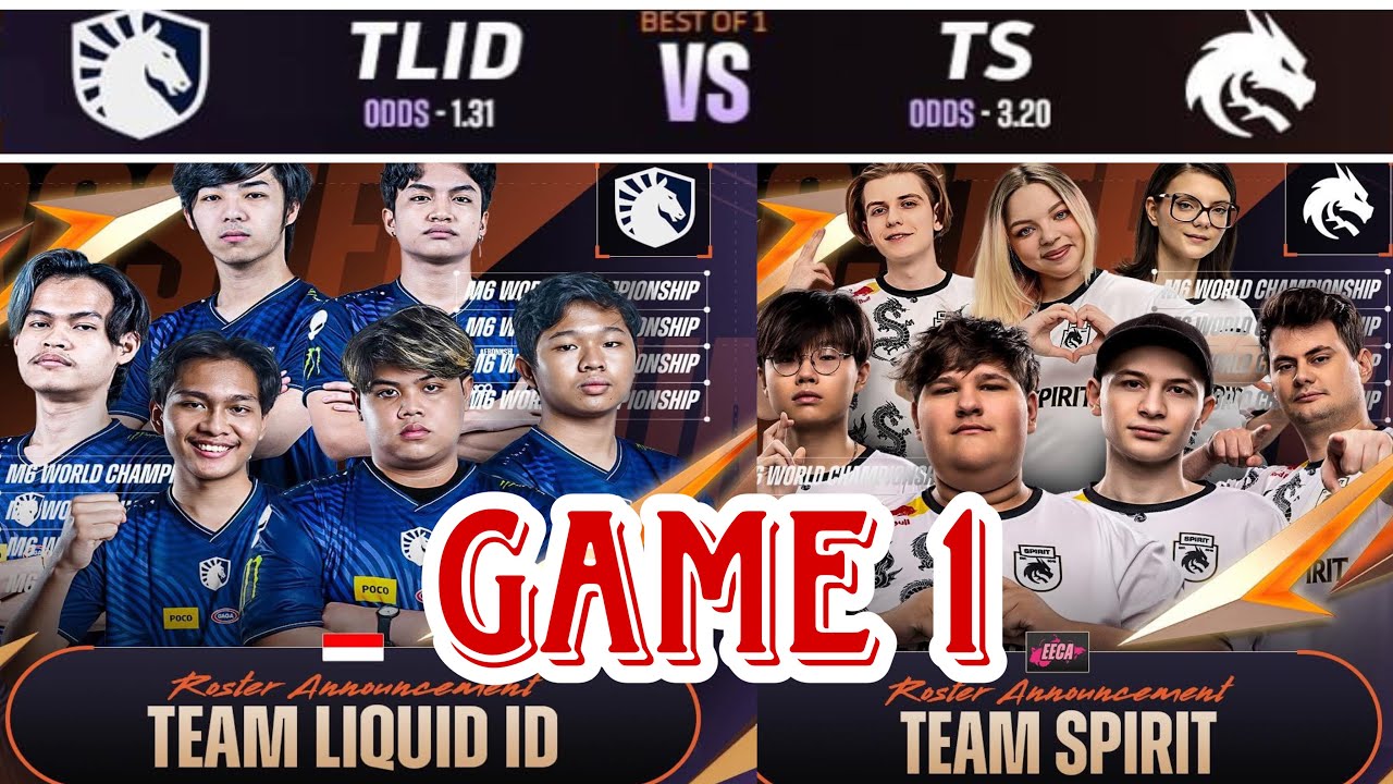 ហ្គេមទី 1: Liquid ID Vs Team Spirit ការប្រកួតជើងឯកពិភពលោក MLBB M6 វគ្គ ...