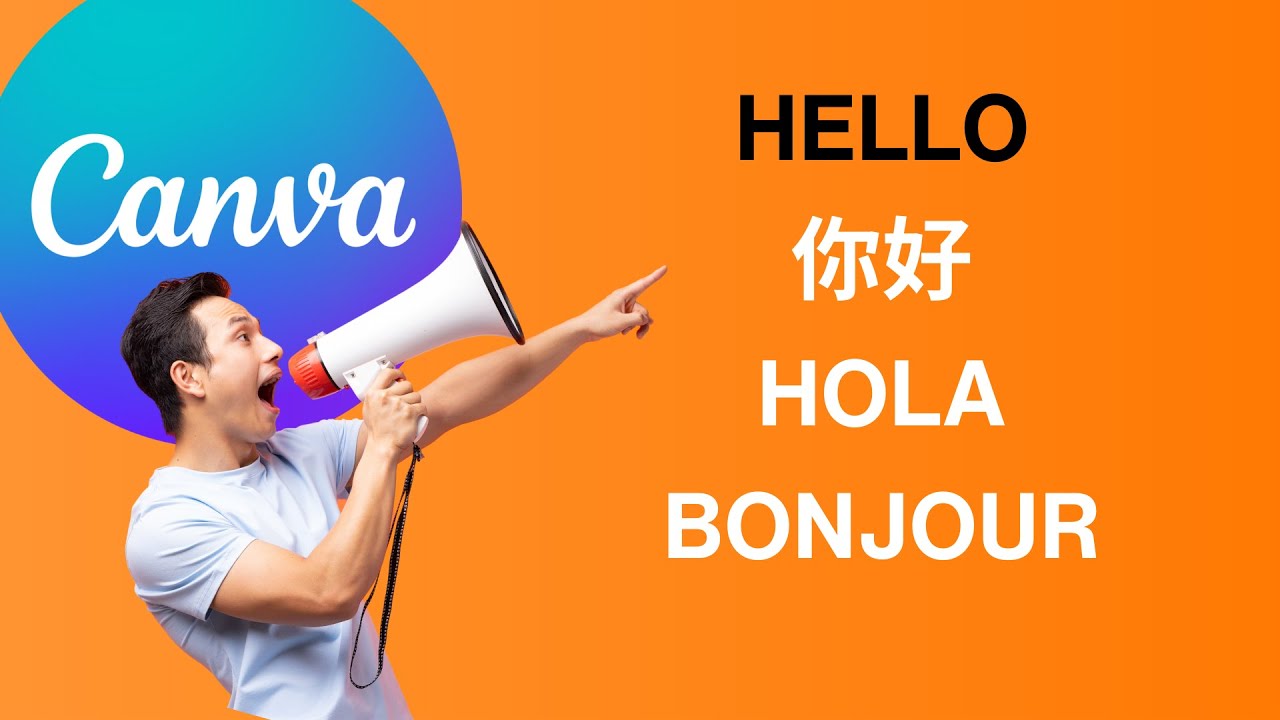 Hola. Hello. Salute. Auto Translate in Canva! - YouTube
