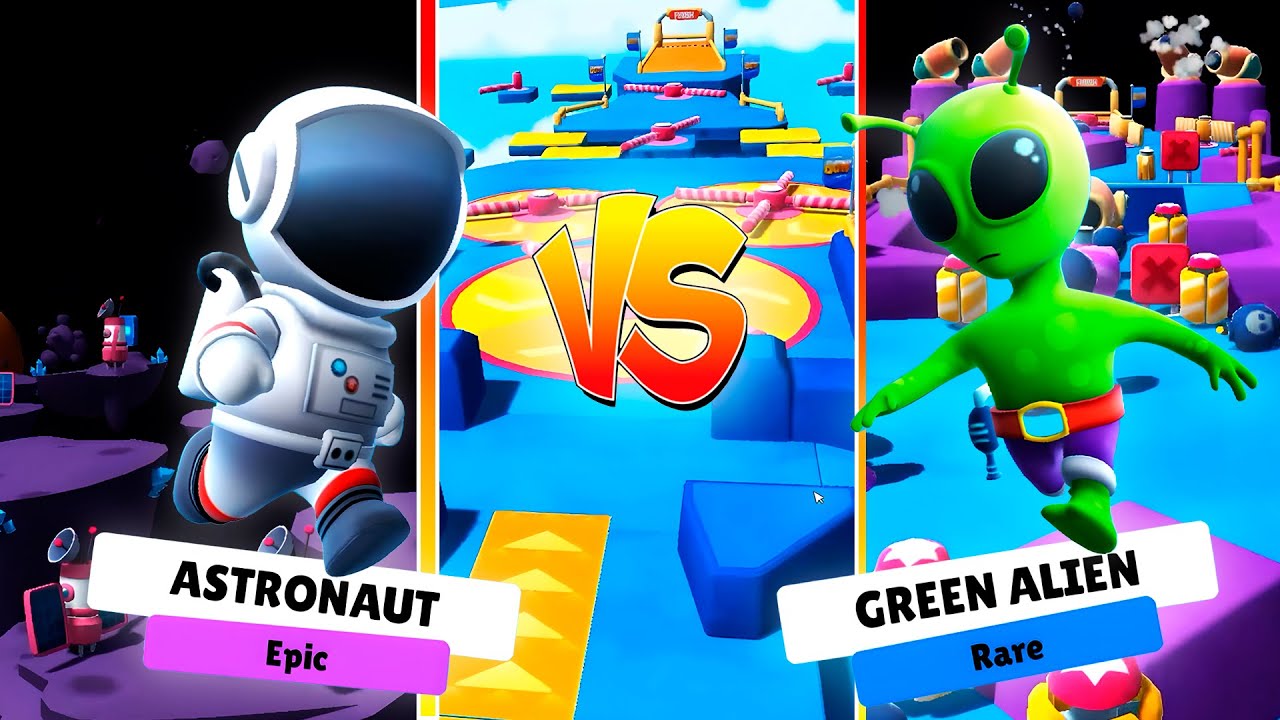 Stumble Guys | Stumble guys gameplay | Astronaut VS Green Alien | Who ...