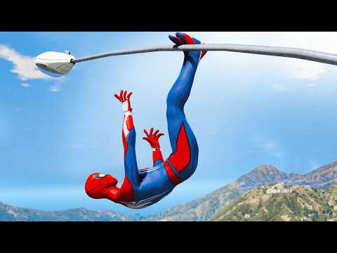 SPIDERMAN CRAZY JUMPS/FALLS (GTA 5 Spider-Man Gameplay Fails) Ep-25