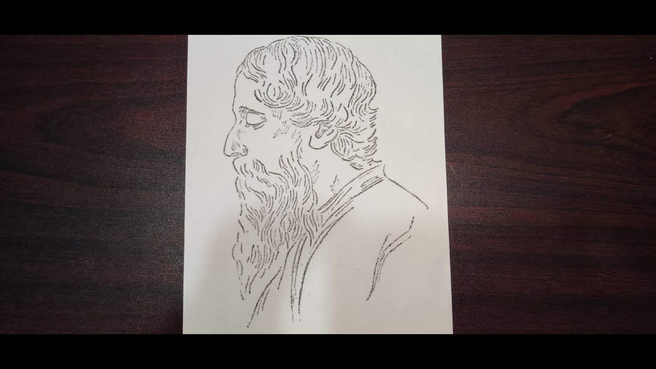 Easy way to Draw Rabindranath Tagore face Sketch - YouTube