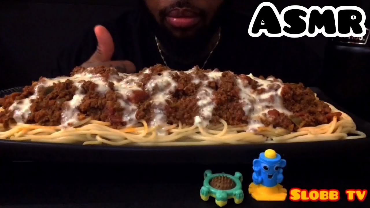 ASMR: SLOBBZ SPAGHETTI AND MEAT SAUCE WITH BLUE CHEESE MUKBANG EATING ...
