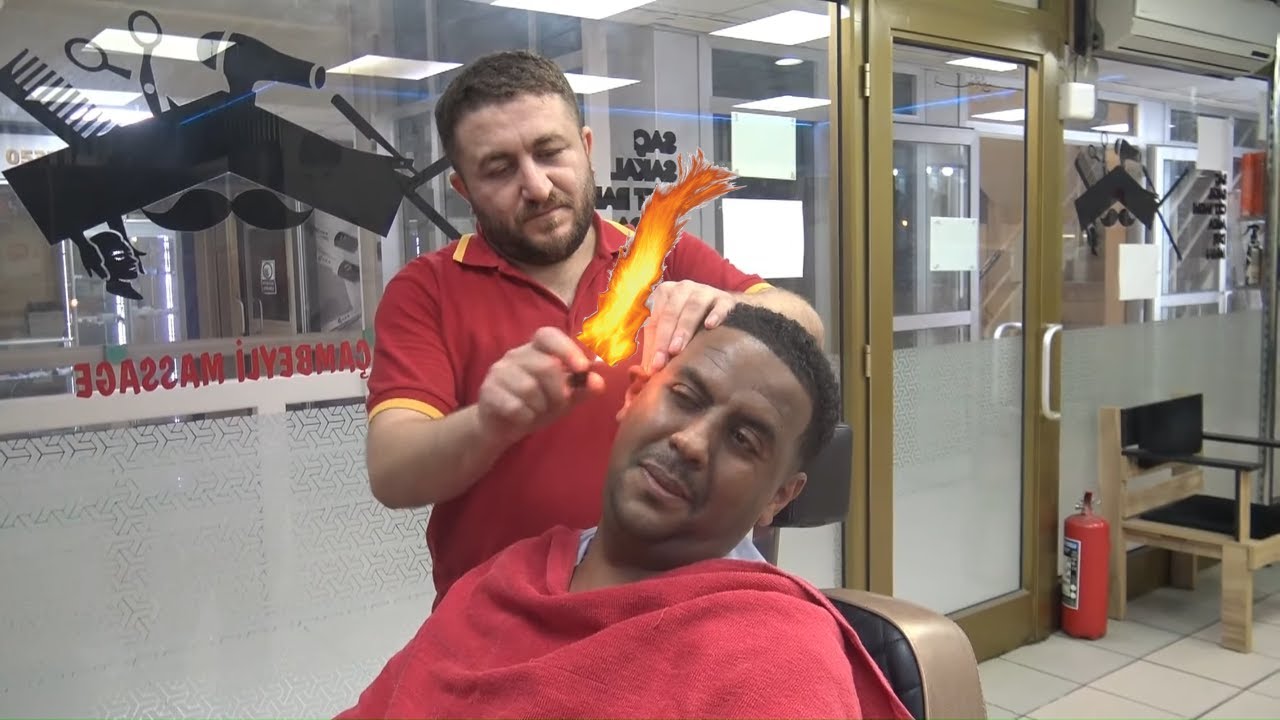 ASMR BARBER & NECK CRACK &EAR BURN&ear cleaning& head,ear,back,neck,arm ...