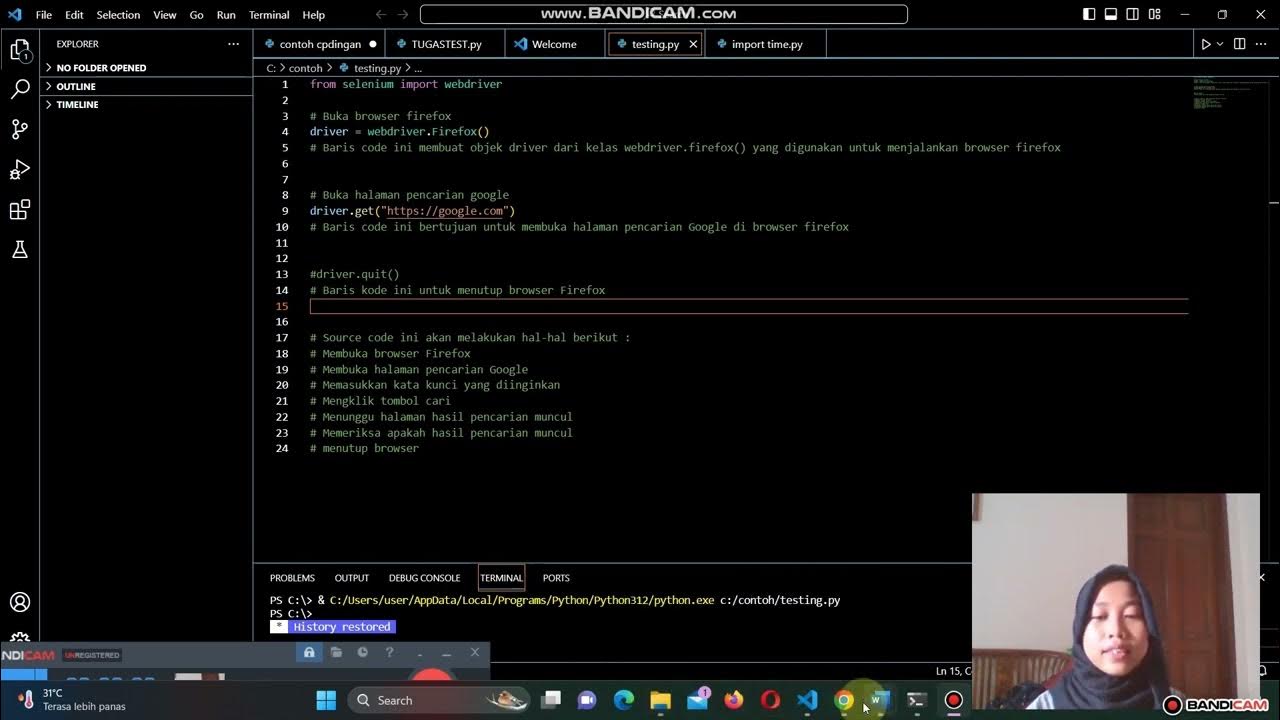 Testcase Sistem Searching Menggunakan Python Dengan Tools Selenium Youtube