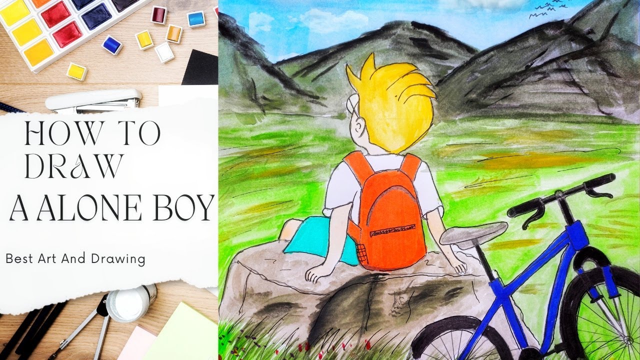 🎨 How to Draw a Alone (Lonely) Boy 🌙 | Easy Step-by-Step Tutorial for ...