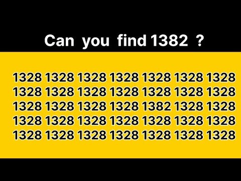 Find the number"1382"||😍||#opticalillusion #braintest #iqtest #youtube ...