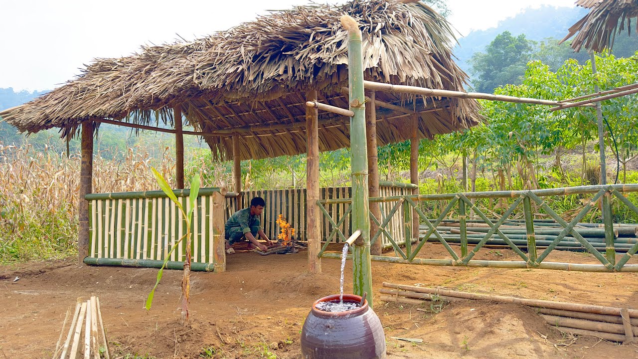 How To Build Bamboo House, Make Kitchen House 2023 Start To Finish ...