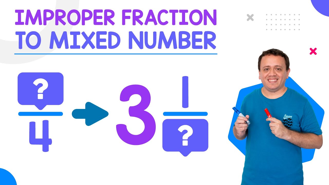 IMPROPER FRACTIONS to MIXED NUMBERS - YouTube