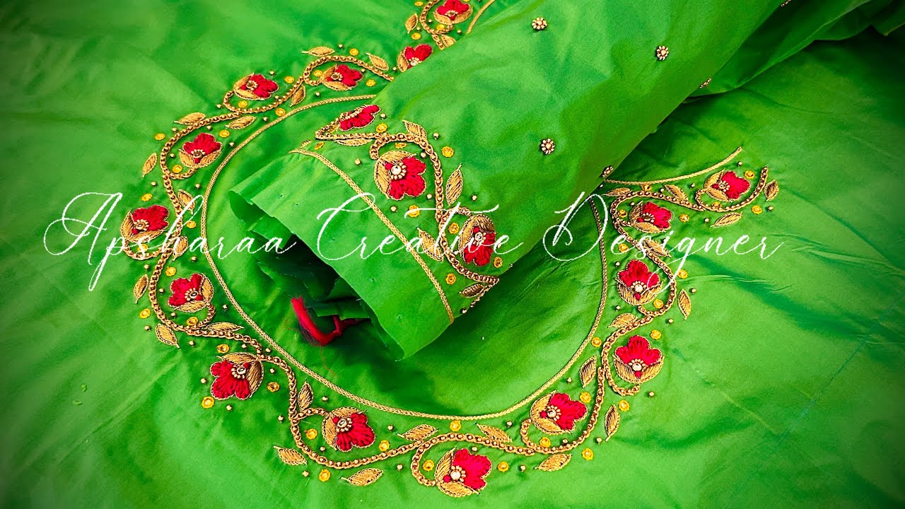 Beautiful thread work// aari work for beginners - YouTube