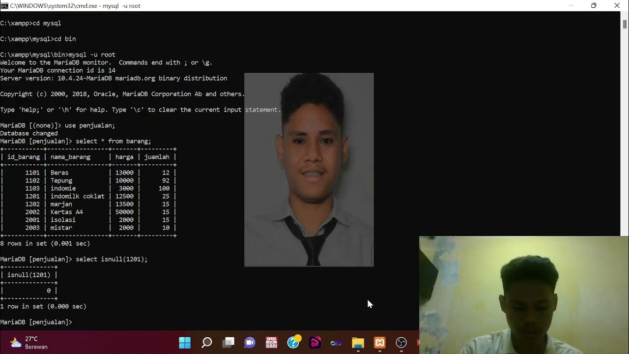 Buat query dan jelaskan sesuai kegunaan fungsi ISNULL sampai SUBSTRING_INDEX - YouTube