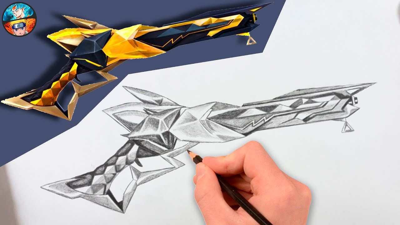 COMO DIBUJAR LA ARMA 1887 DESLUMBRAMIENTO DORADO DE FREE FIRE FF ...