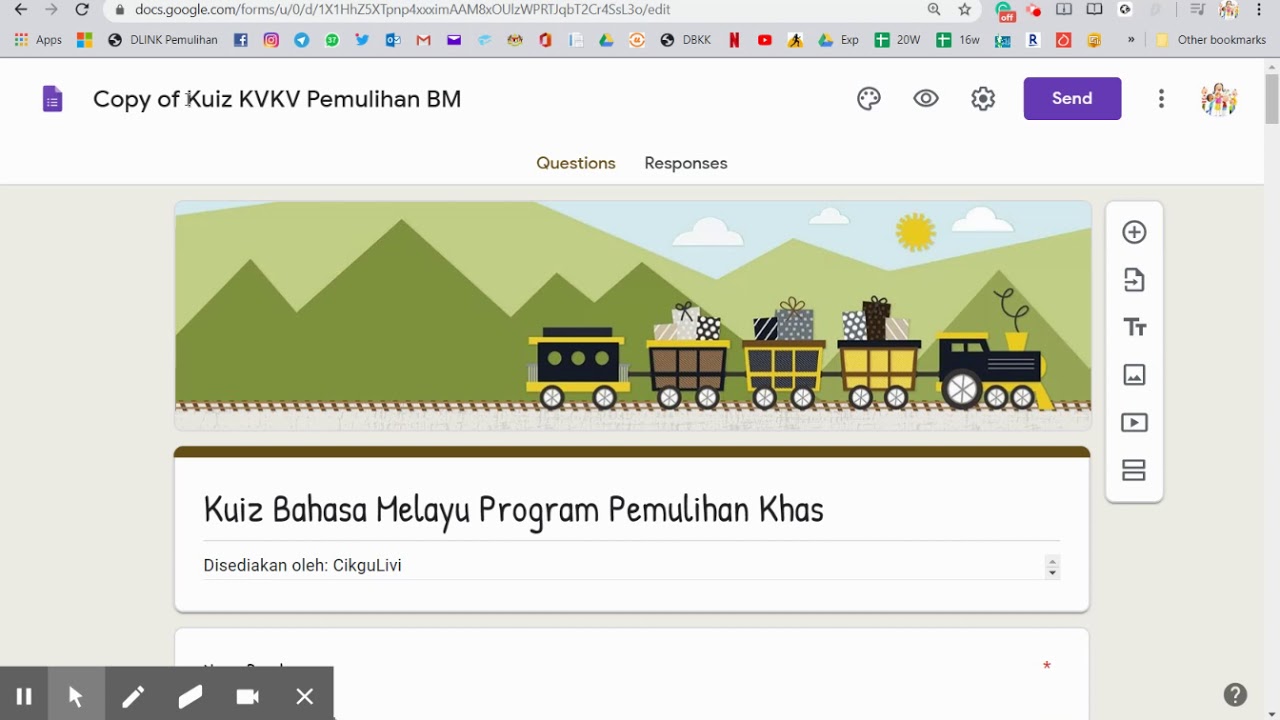 Cara kongsi templat Google Form untuk disalin / copy pengguna lain ...
