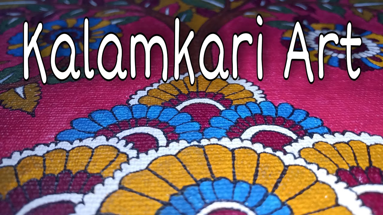 Kalamkari Painting | Easy Drawing | Kalamkari On Canvas | Indian Folk ...