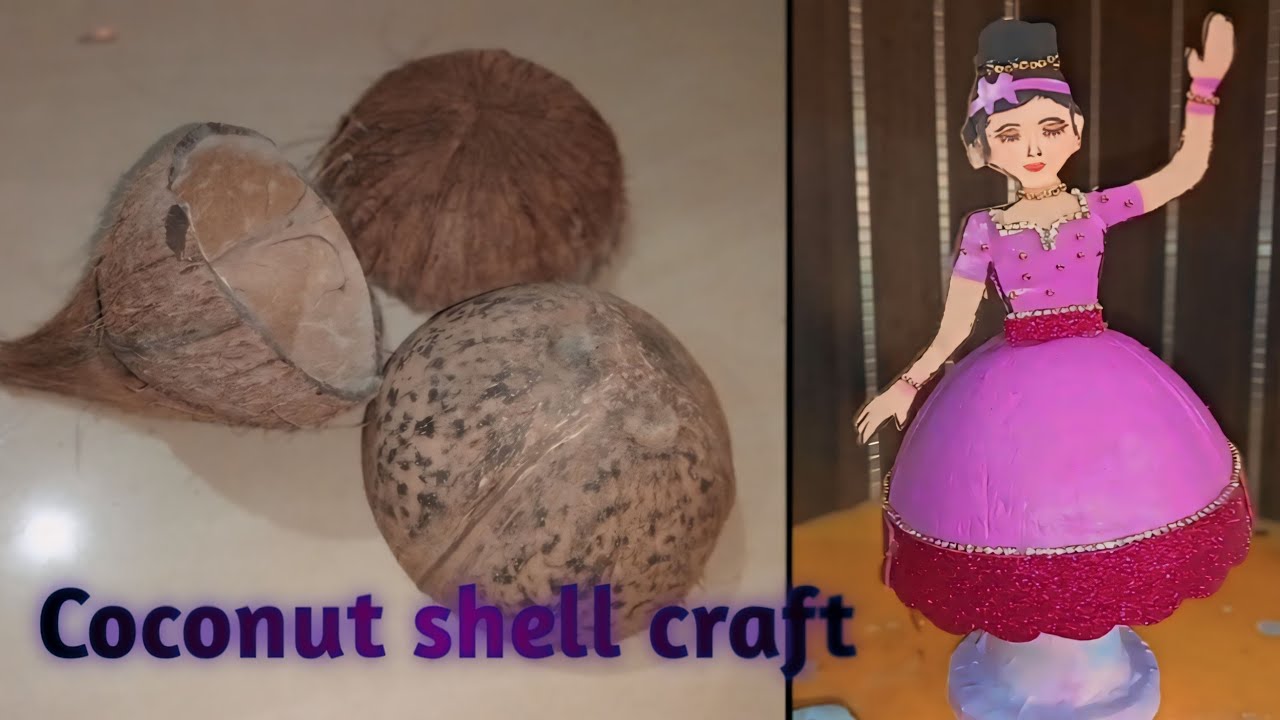 Coconut shell craft idea 😍👌 - YouTube