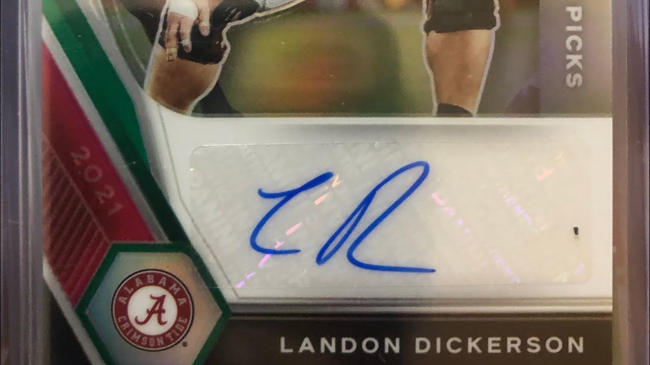NFL Draft Picks Football 🏈 Cards Big hit Landon Dickerson Autographed ...