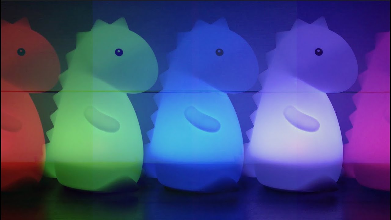 Color Changing Dinosaur Night Light - 12 Hours / 4K - YouTube