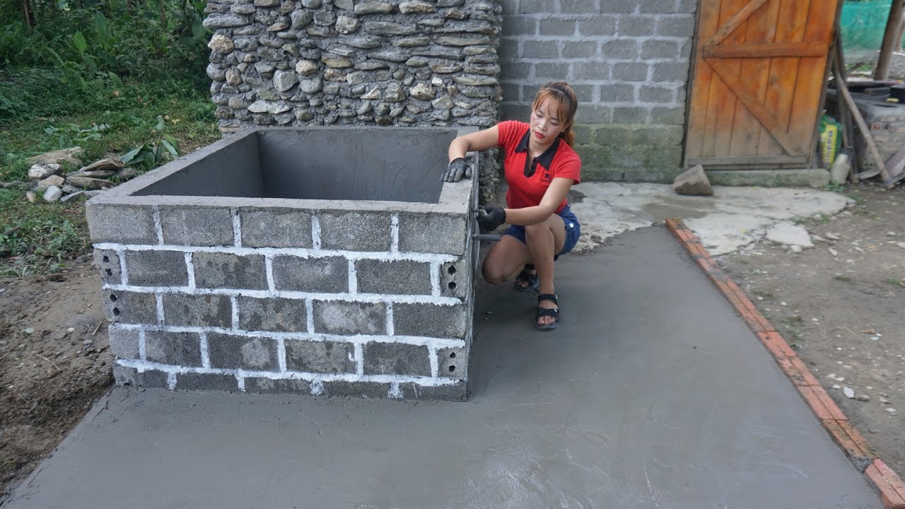 Technique Construction Building Water Tank With Bricks and Cement ...