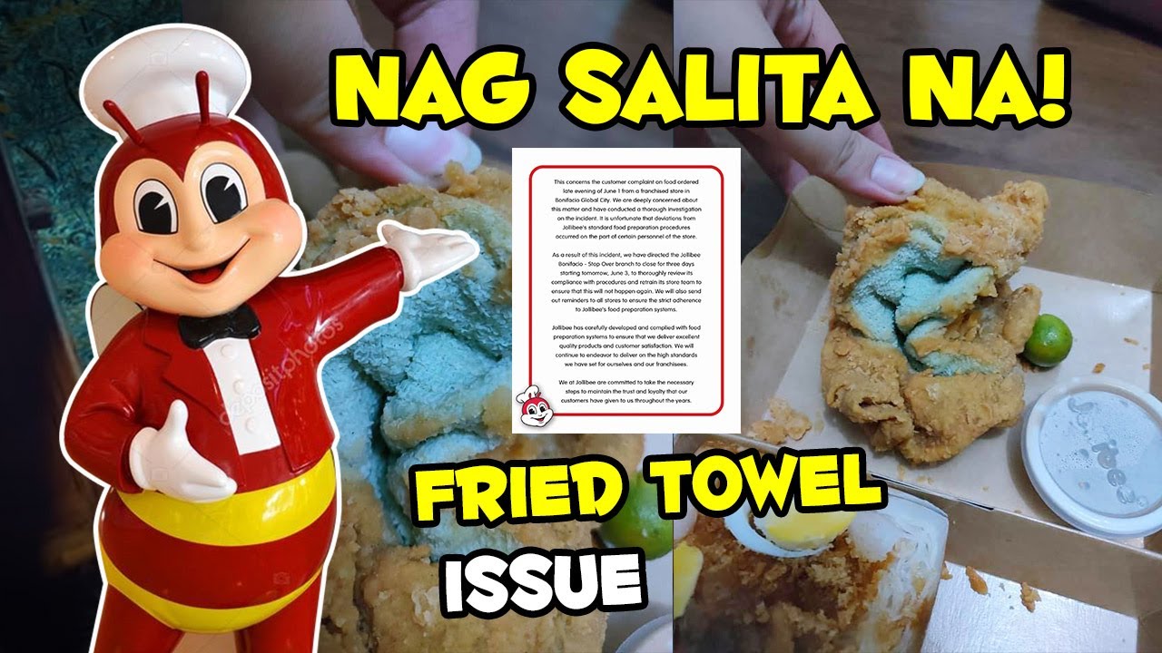 Jollibee Nag Salita na about FRIED TOWEL o Pritong Tuwalya - YouTube