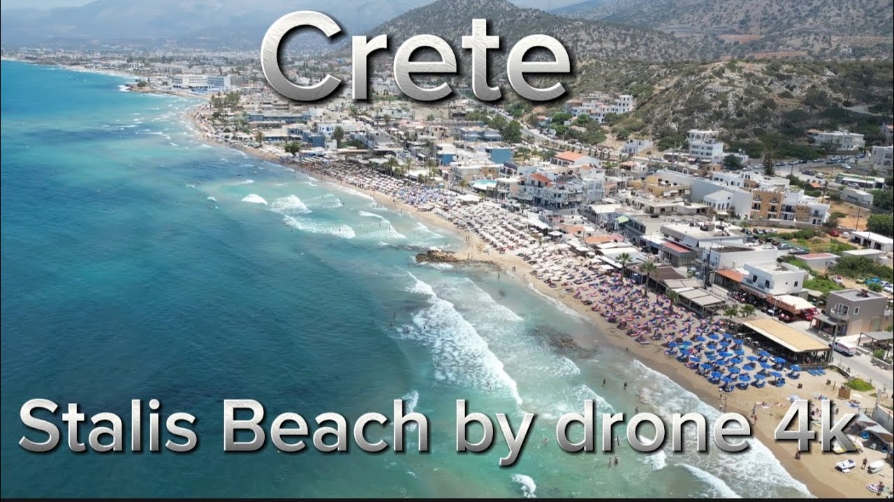 Stalis Beach in Crete by drone 4k - YouTube