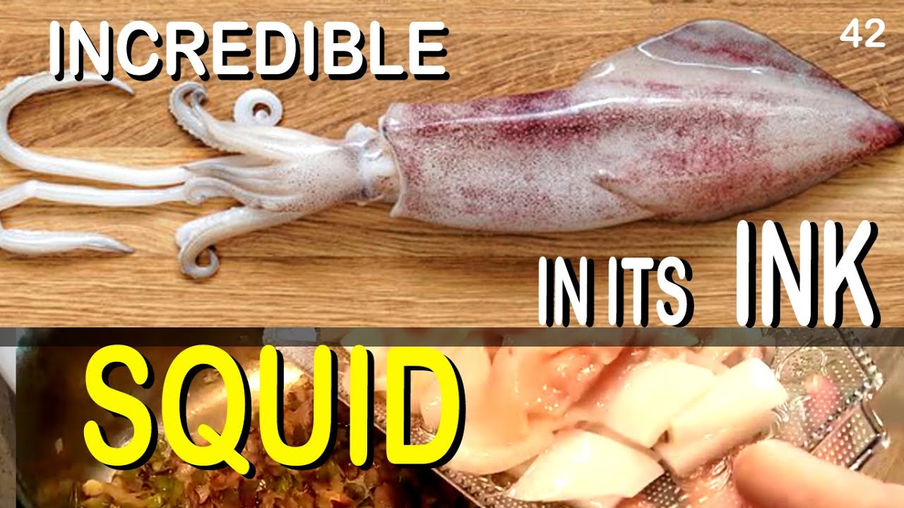 how to cook SQUID in its INK | 42. typical spanish food | calamar en su ...