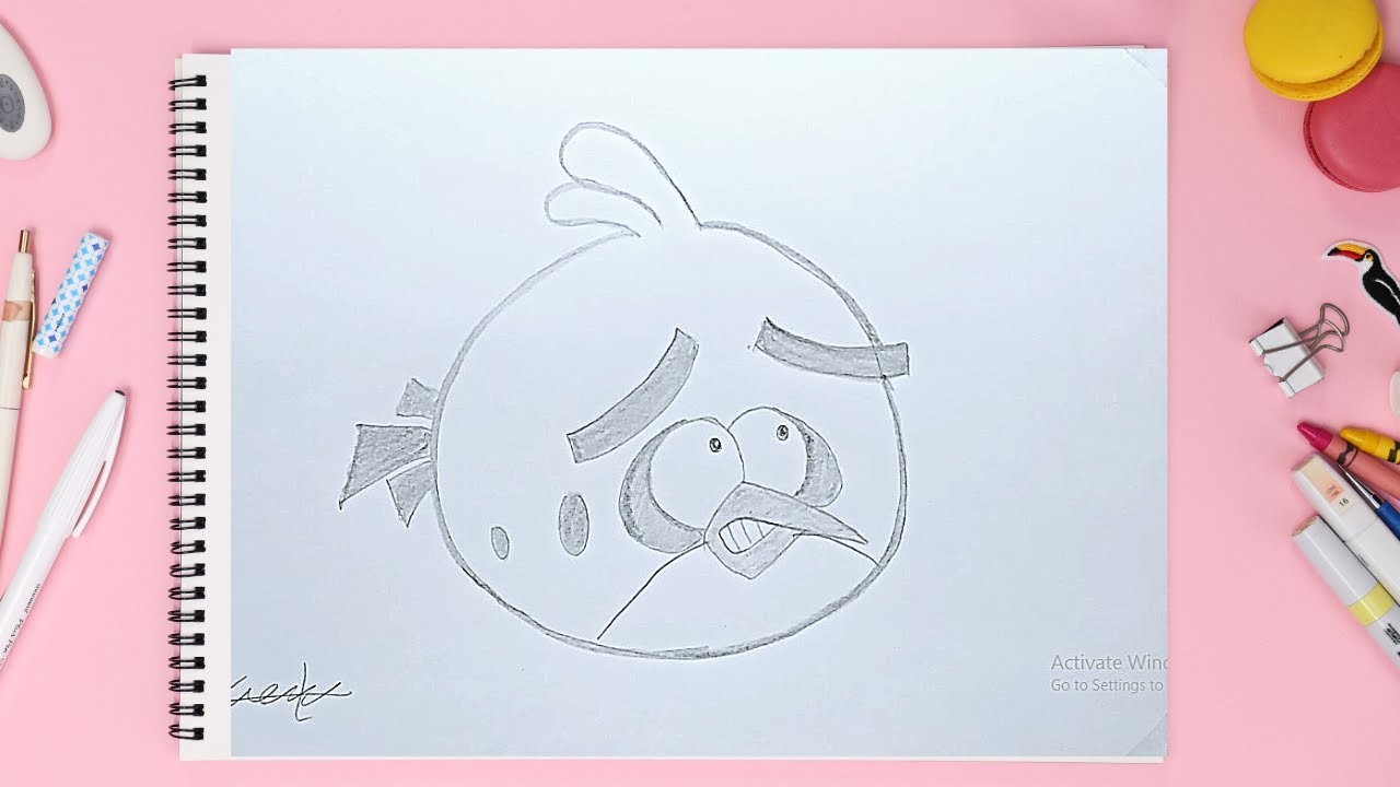 Angry Bird Drawing Step by Step - YouTube