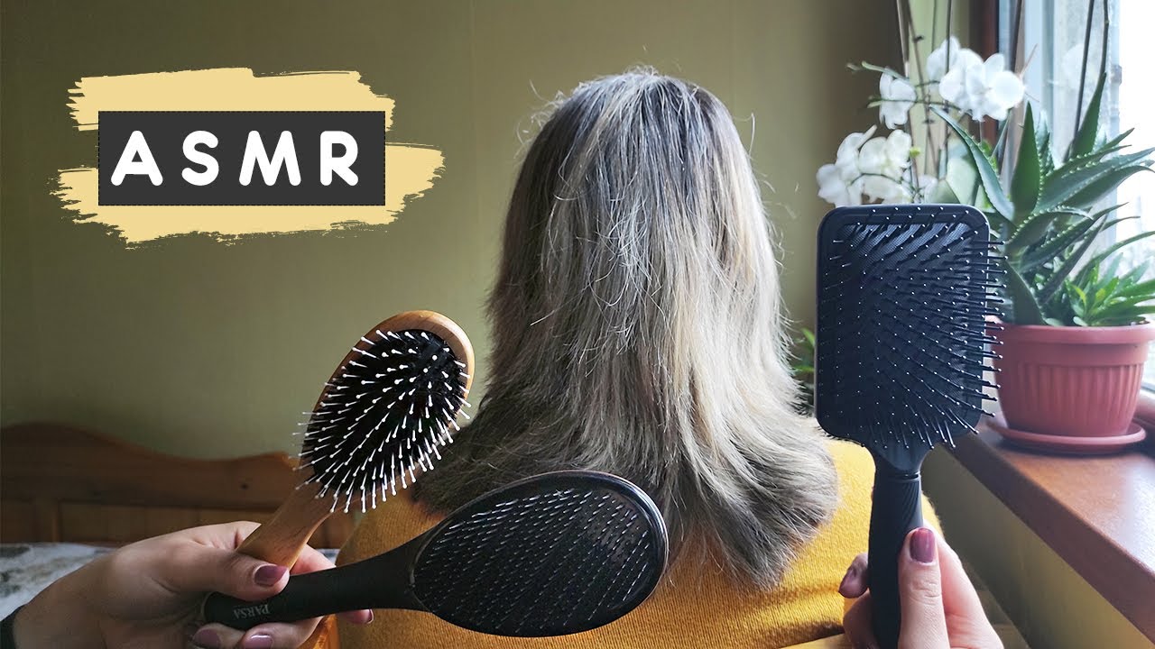 ASMR Soothing Hair Brushing With 3 Different Brushes (No talking ...