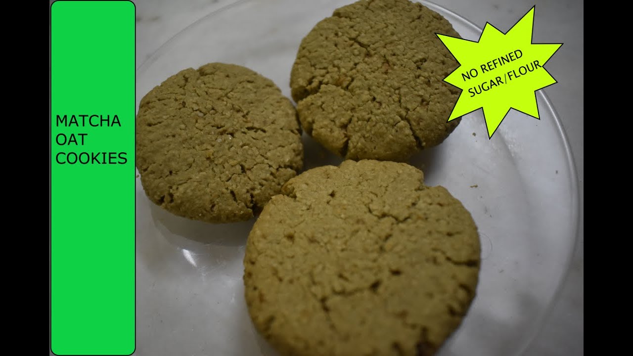 HEALTHIER MATCHA OAT COOKIES || 5 INGREDIENTS ONLY! - YouTube