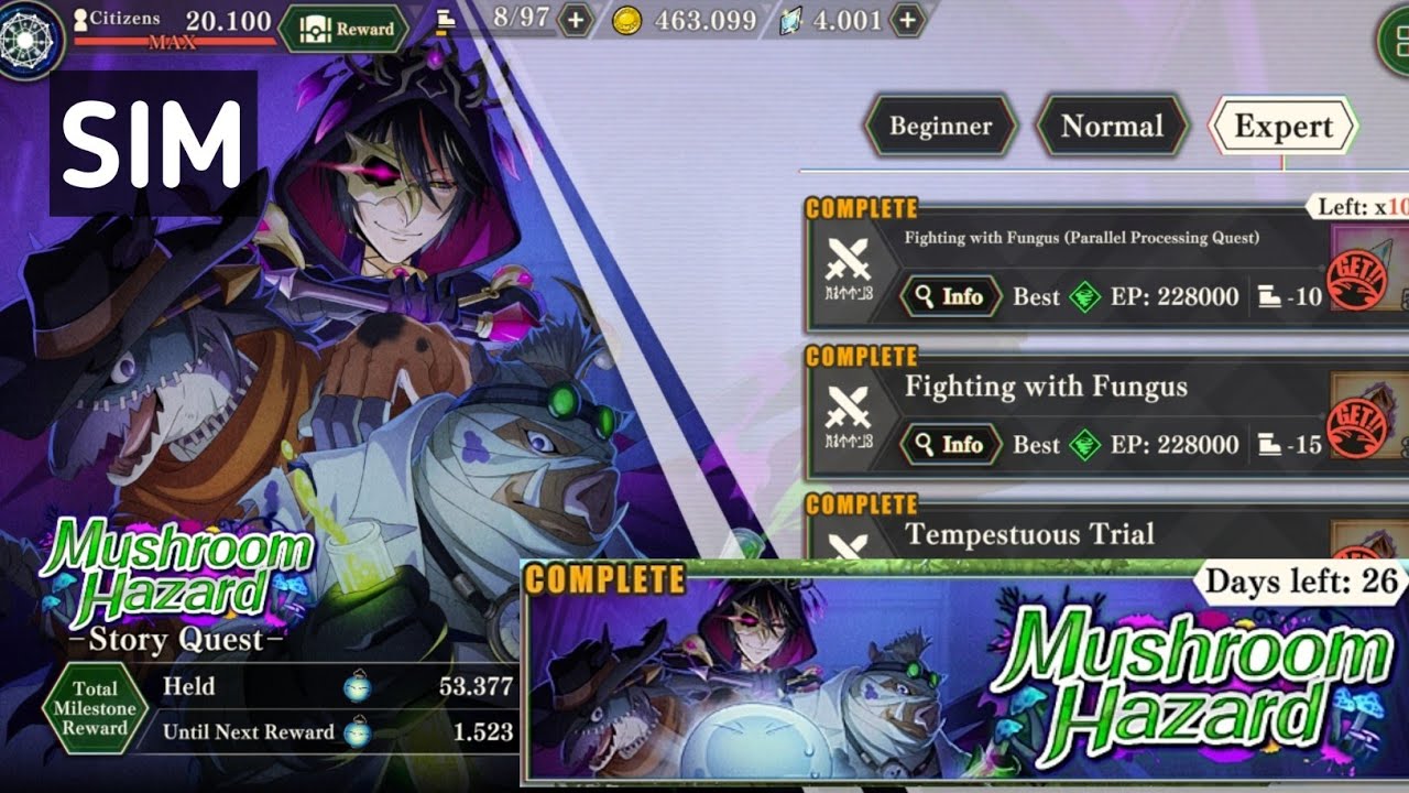 Mushroom Hazard Expert mode completely SLIME ISEKAI MEMORIES - YouTube