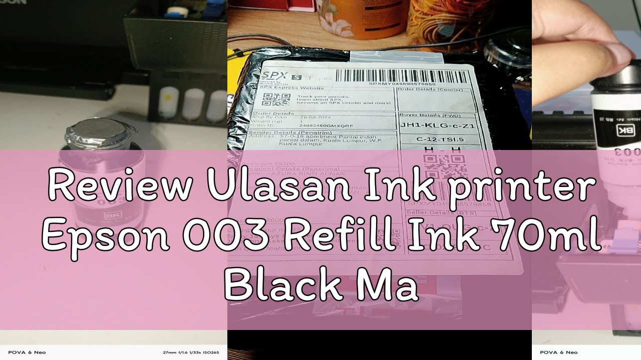 Review Ulasan Ink printer Epson 003 Refill Ink 70ml Black Magenta Cyan ...
