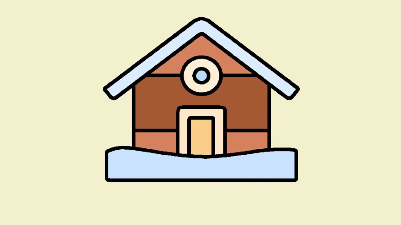 How to Draw Winter House | Snow House Drawing | Draw Winter House ...