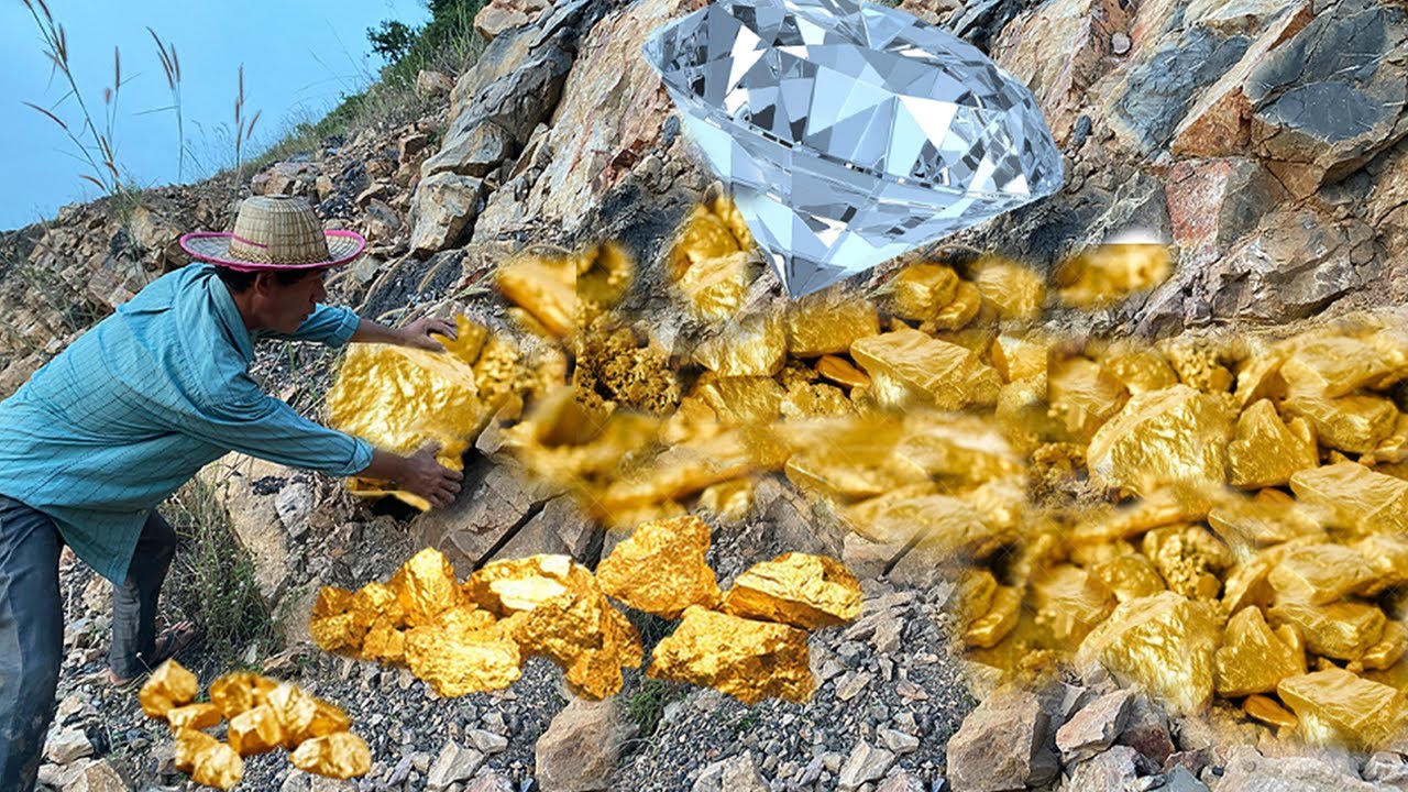 Amazing gold-mining gold under stone - how to find gold under rocks ...