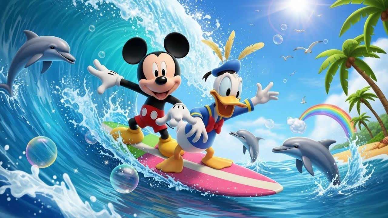 Mickey Mouse & Donald Duck’s Silly Surfboard Splash Adventure | Fun For ...