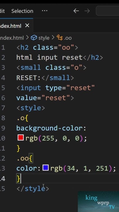 HTML Tutorial | form & input type | input reset code #coding #htmltutorial #htmlcss #html # ...