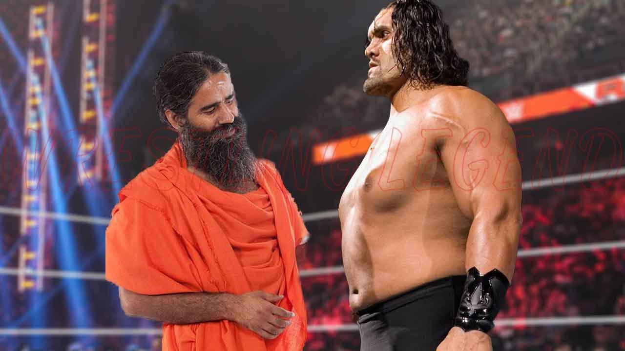 Great Khali vs Baba Ramdev Match - YouTube