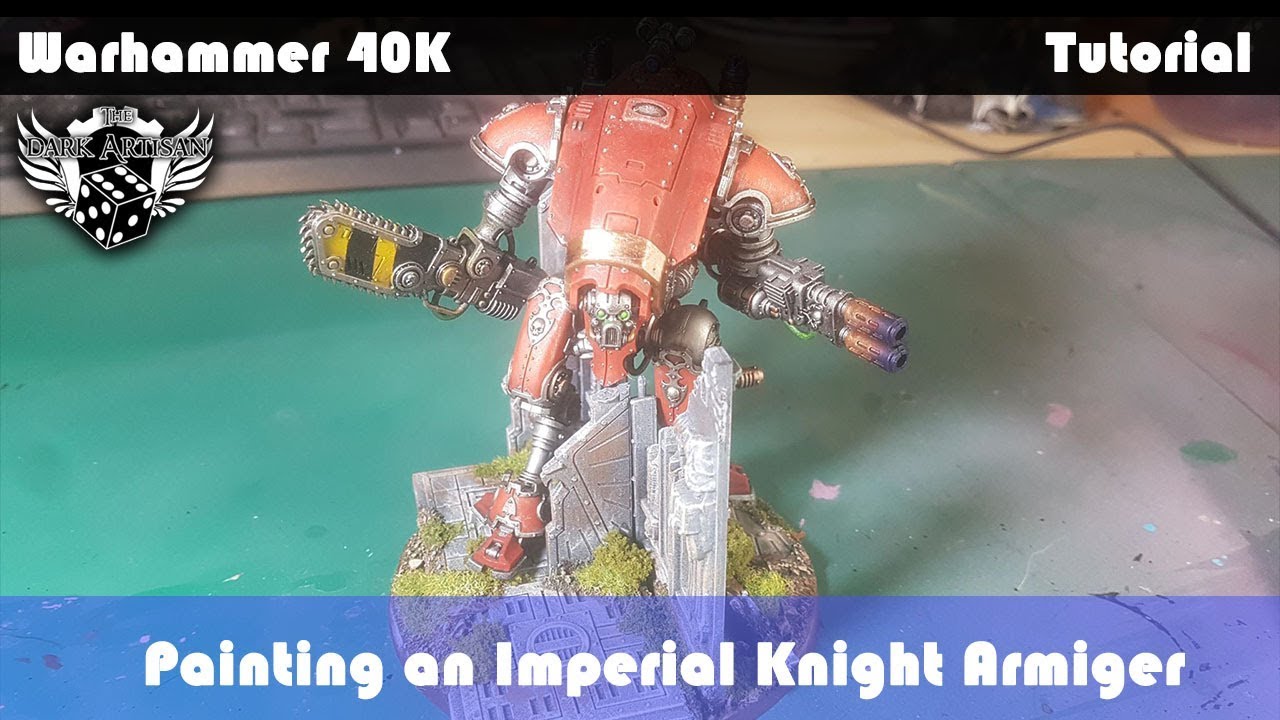 Imperial Knight Painting Tutorial Armiger Warglaive Warhammer 40K - YouTube