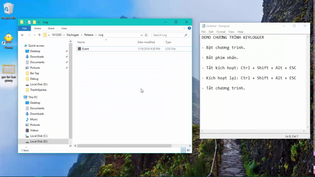 Keylogger Demo - YouTube