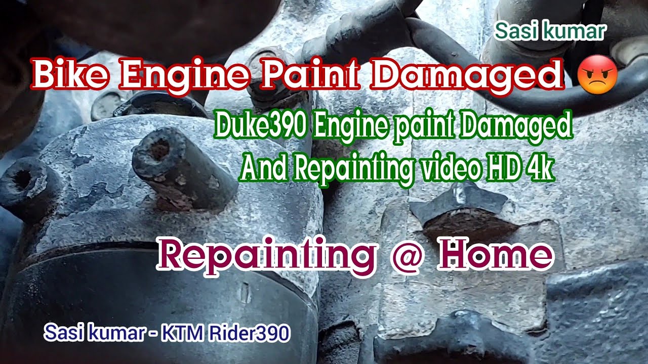 KTM Duke390 Engine Paint Damaged 😡 || New paint Repainting😍 4K HD video ...