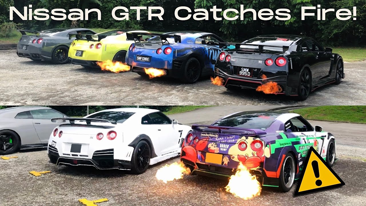 The Crabzilla CATCHES FIRE! INSANE Rev Battles at the Nissan GTR 10th ...