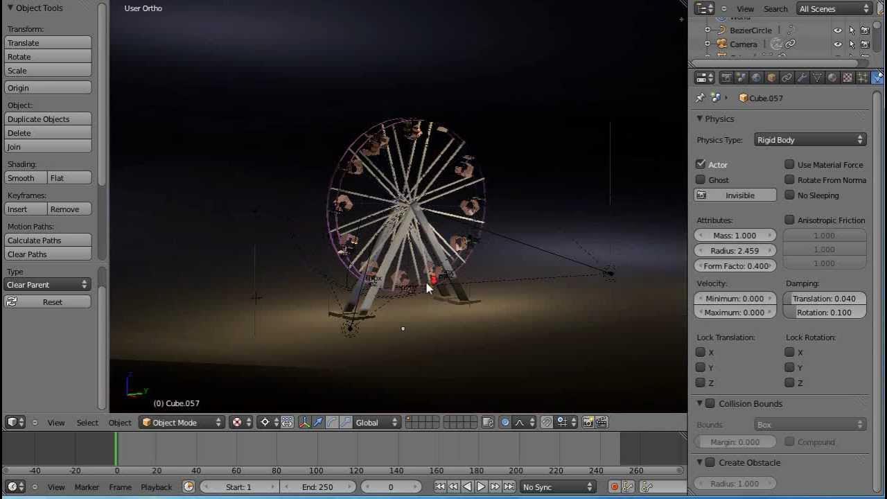 Blender 2.63a Tutorial - 3D Animation - Rigid Body Joint - YouTube