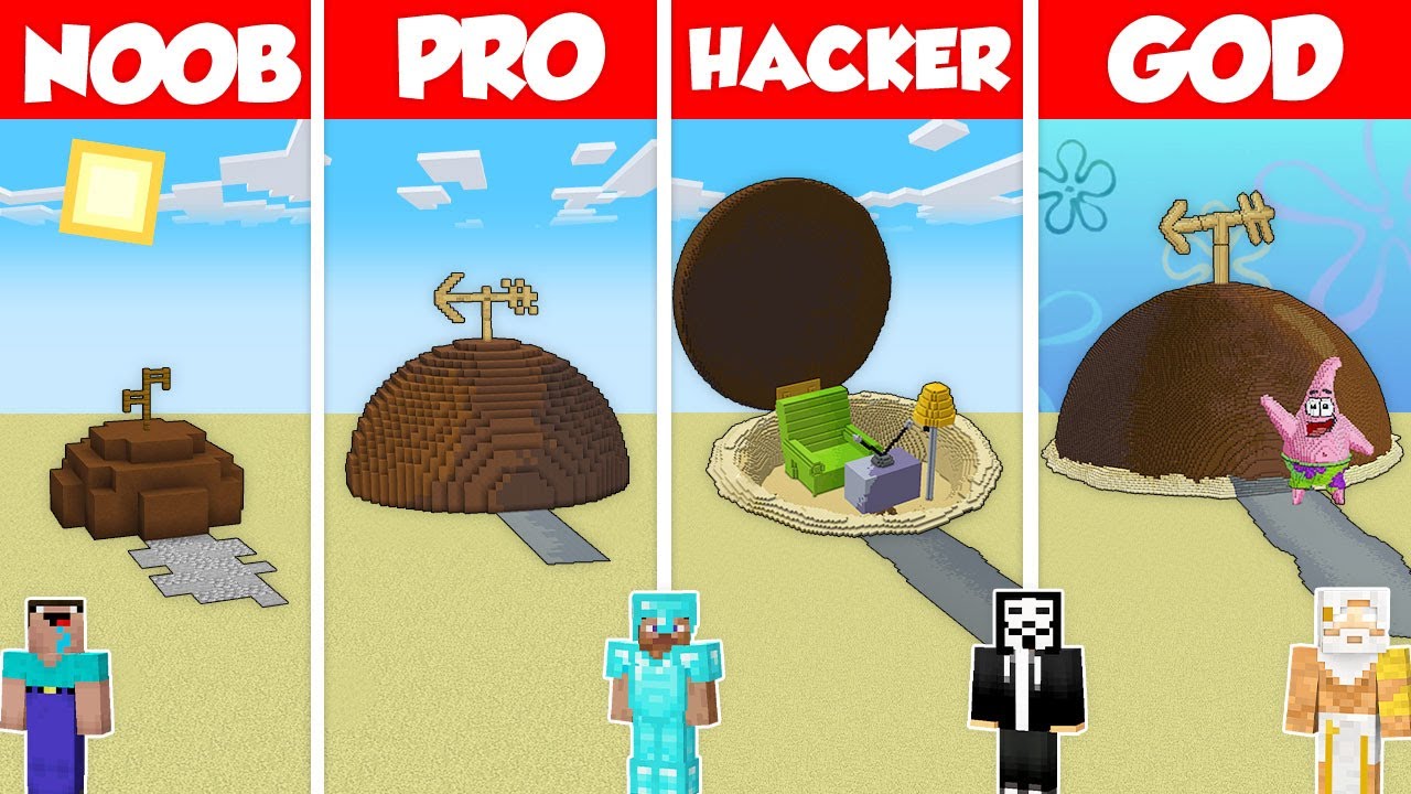 PATRICK STAR HOUSE BASE BUILD CHALLENGE - Minecraft Battle: NOOB vs PRO ...