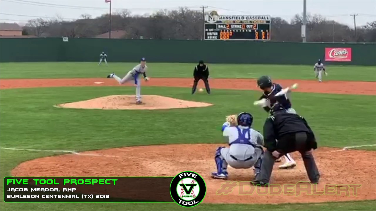 RHP Jacob Meador, Burleson Centennial (TX) 2019, TCU Signee, Five Tool ...