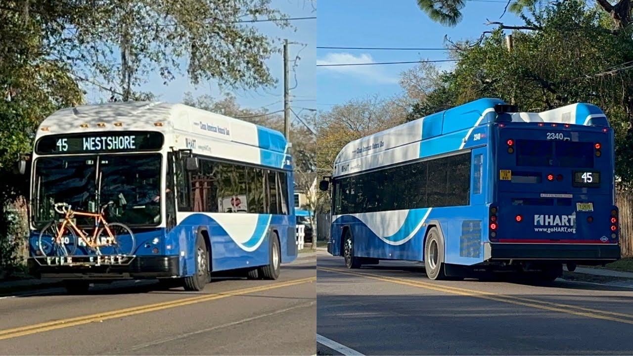 New Hart bus #2340 on Route 45 to Westshore Plaza - YouTube