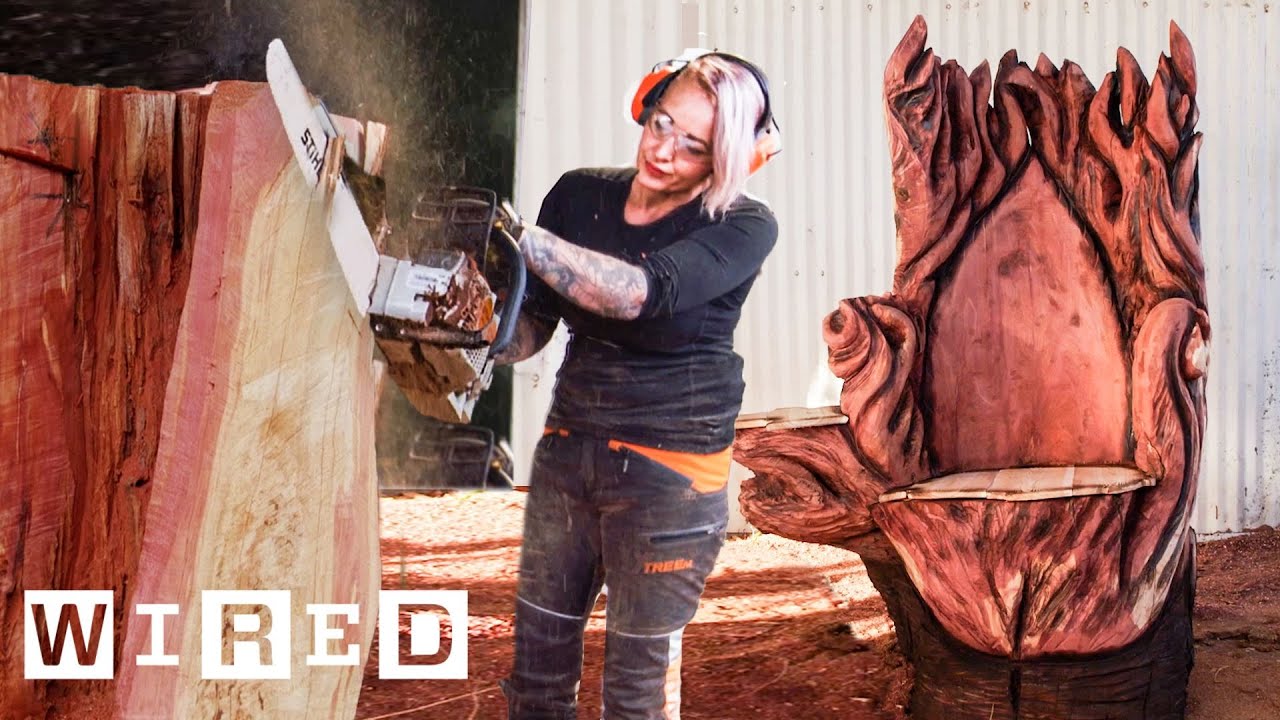 Chainsaw Artist Carves a Throne From a Giant Tree - Good Form