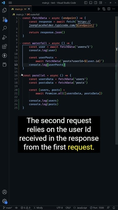 Waterfalls vs Parallel Requests in JavaScript with Promise.all - YouTube