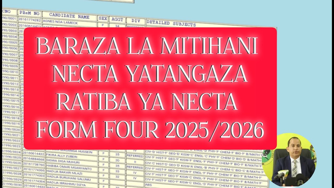 RATIBA YA NECTA FORM FOUR 2025/2026 - YouTube